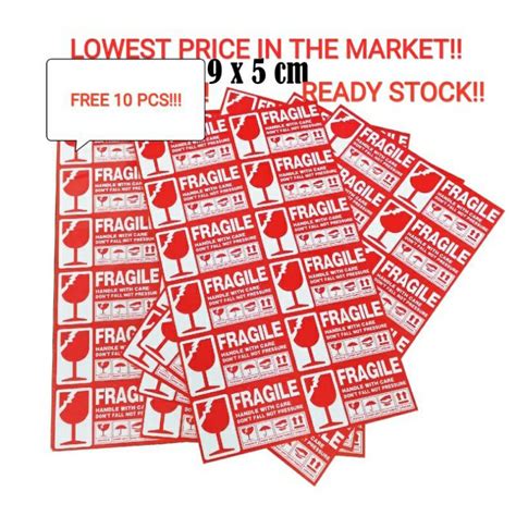 {ready Stock} 100 Pcs Fragile Sticker Fragile Tape Fragile Label