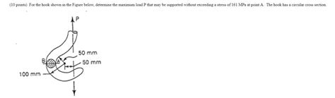 Solved 10 Points For The Hook Shown In The Figure Below