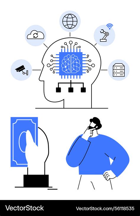 Artificial Intelligence Integration In Decision Vector Image
