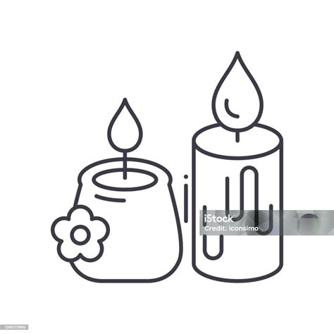 아로마 캔들 아이콘 선형 절연 일러스트레이션 얇은 선 벡터 웹 디자인 사인 흰색 배경에 편집 가능한 스트로크가 있는 개요 개념 기호 0명에 대한 스톡 벡터 아트 및 기타