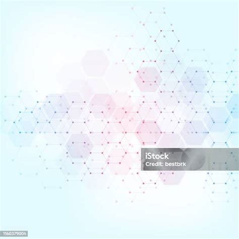 육각형 모양 패턴추상 기술 또는 의료 배경 의료 기술 혁신 의학 건강 과학 및 연구에 대한 개념과 아이디어 0명에 대한 스톡