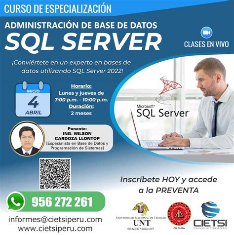 curso de especializaciÓn administraciÓn de base de datos con sql server