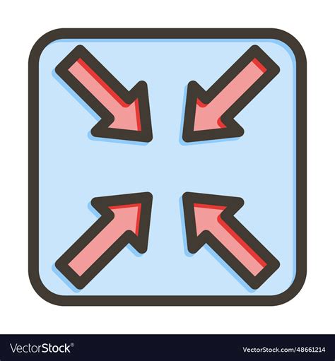 Minimize Thick Line Filled Colors Icon Royalty Free Vector