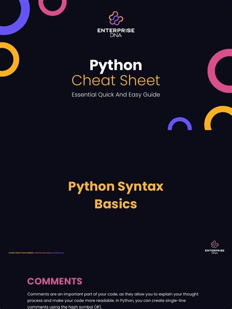 Python Cheat Sheet Essential Quick And Easy Guide Pdf Inheritance Object Oriented