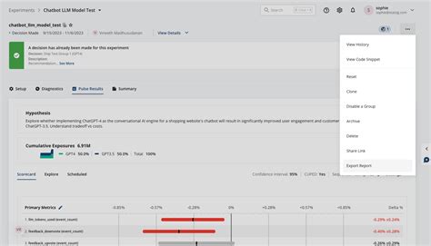 How To Export Experimentation Results