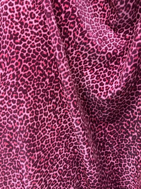 Dana Pink Fuchsia Small Leopard Pattern Polyester Spandex Stretch