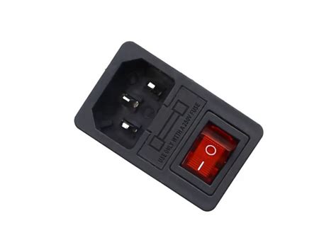 Interrupteur 220v Prise C13 Mâle Rouge