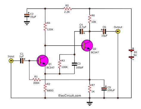 Preamplifier Circuits Using Transistors Eleccircuit