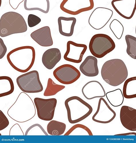 Seamless Artistic Rounded Shapes Background Pattern Abstract Surface Graphic Drawing And Color
