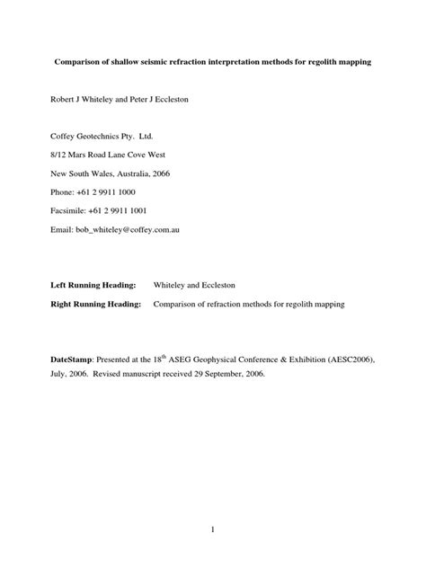 Pdf Shallow Seismic Refraction Interpretation Dokumentips
