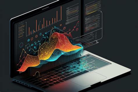 Premium AI Image A Laptop Screen With A Graph On It