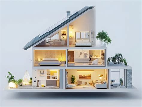 Cutting Edge Smart Home Design Integrating Renewable Biomass Energy Stock Illustration