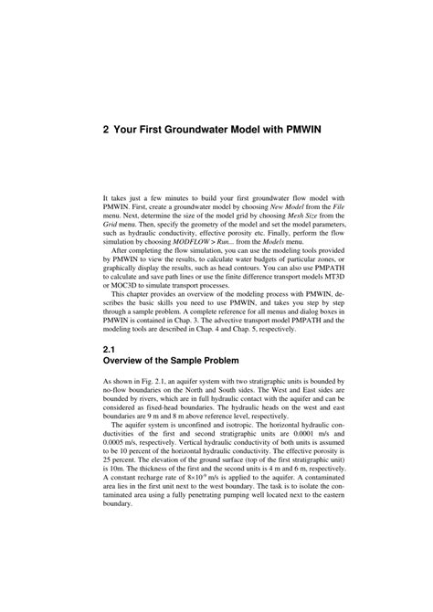 Pdf Your First Groundwater Model With Pmwin