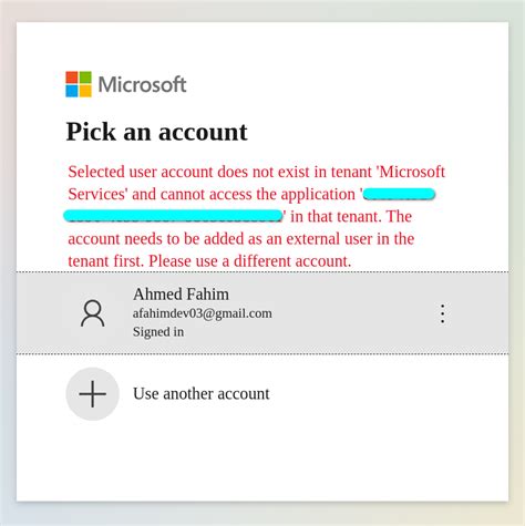 Unable To Access Personal Azure Account Due To Application Requested A