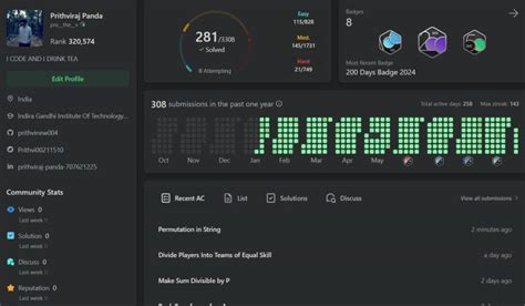 Prithviraj Panda On Linkedin Leetcode Codingjourney 100daysofcode