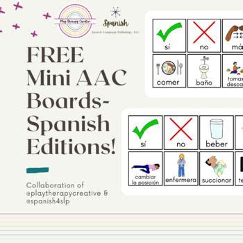 Spanish School Based Mini Aac Communication Boards Communication