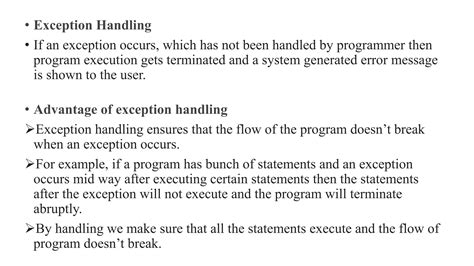 Exception Handling In Java Pptx Programming Languages Computing