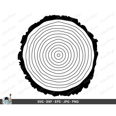 Tree Lines Rings Age SVG Clip Art Cut File Silhouette Dxf E Inspire Uplift