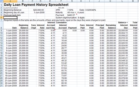Rental Payment History Template