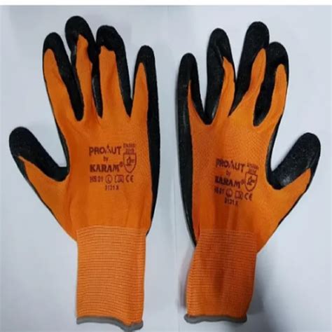 Latexpolyster Orangeblack Karam Hs 01 Cut Resistant Gloves Orange At