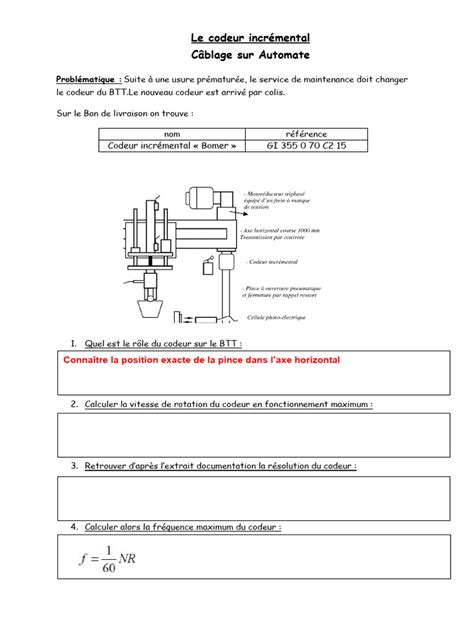 Câblage Du Codeur Incrémental Btt Pdf Électrotechnique