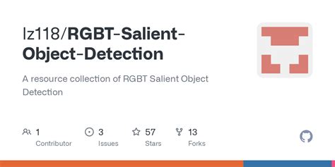 Github Lz118rgbt Salient Object Detection A Resource Collection Of Rgbt Salient Object Detection