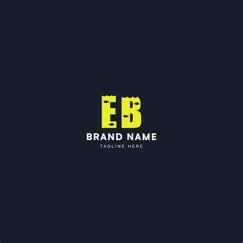Eb 글자 터 로고 디자인 프리미엄 벡터
