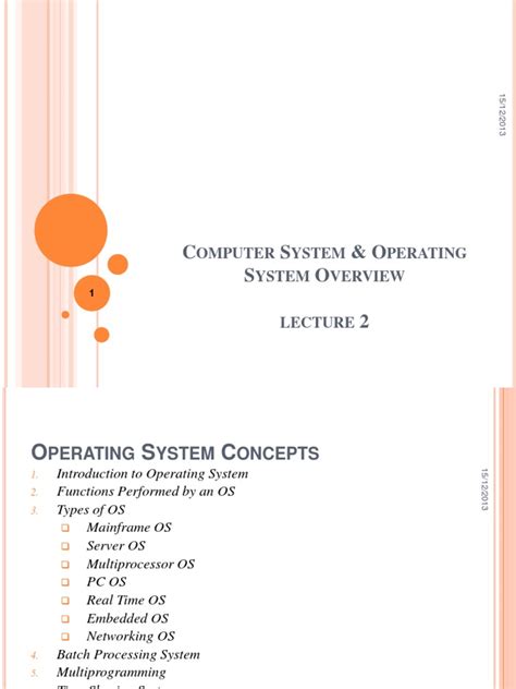 Lecture 2 Overview Of Operating System Pdf Operating System Process Computing