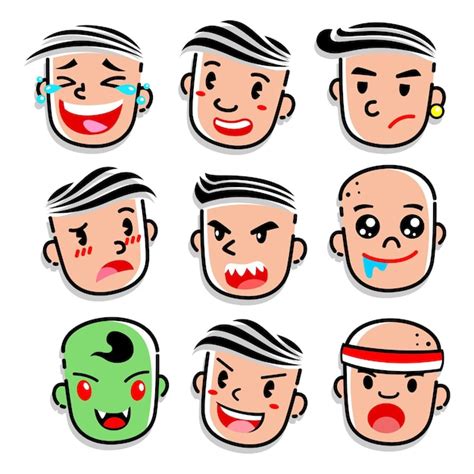 Premium Vector Face Character Expression Vector