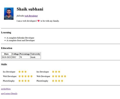 shaik subhani on linkedin hello guys this is my first webpage 😊