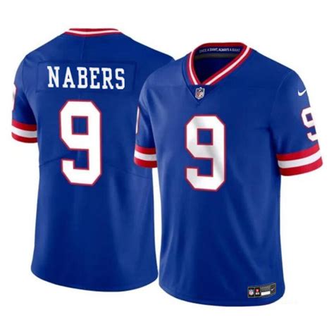 Youth New York Giants 9 Malik Nabers Royal 2024 Draft Vapor
