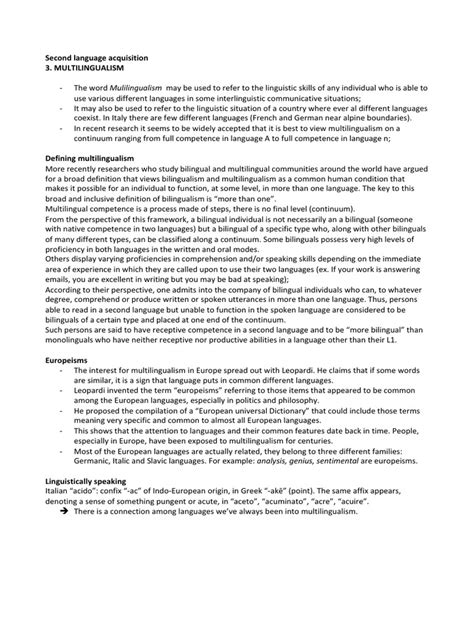 Multilingualism Pdf Multilingualism Second Language