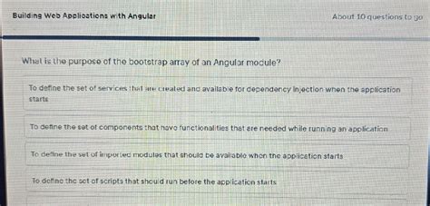 What Is The Purpose Of The Bootstrap Array Of An Angular Module To Define The Set Of Services