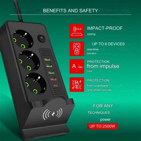 Jual Stop Kontak Listrik Dengan Wireless Charging Charger Hp Usb Type C Colokan Eu Plug