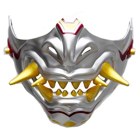 Samurai Mask Half Face Japanese Warrior Mask Ghost Warrior Character