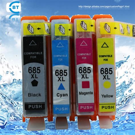 4pcs Compatible Hp 685 Ink Cartridge For Hp Deskjet 3525461546255525