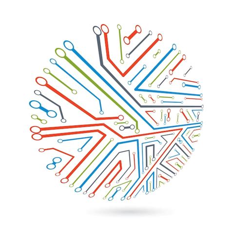 Premium Vector Technology Communication Round Cybernetic Element Vector Abstract Illustration