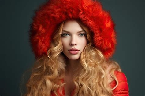 Premium Ai Image A Portrait Of A Girl In A Red Hat