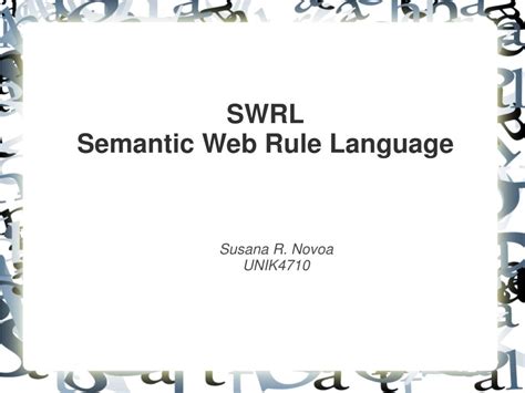 ppt swrl semantic web rule language powerpoint presentation free