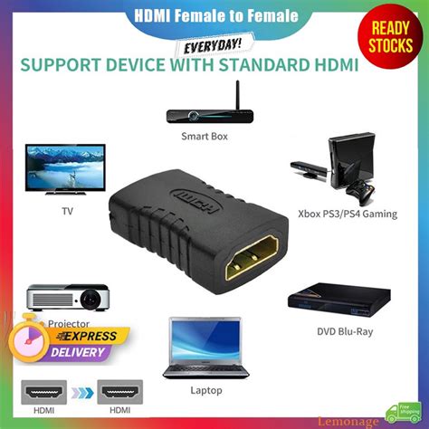 Ready Stockhdmi Straight Extender Joint Connector Female To Female Converter Adapter Full Hd