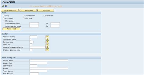 HRPADUA FSS SAP Tcode Form F FSS