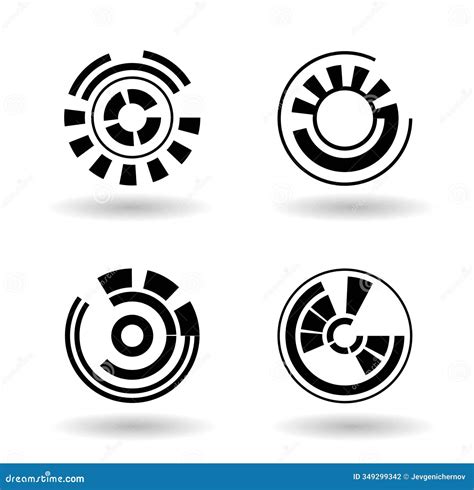 Technological Hi Tech Circular Shape Design Elements Set Stock Vector