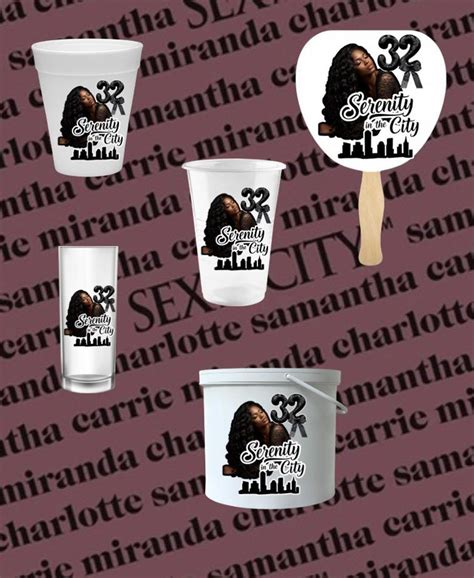 Custom Themed Party Bucket Styrofoam Shot Glass Sticker Design Sex And The City Graphic Design