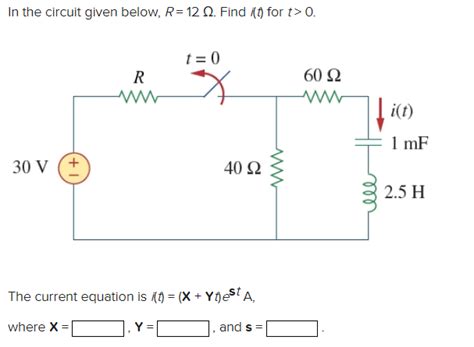 solved in the circuit given below r 12Ω find i t for t 0