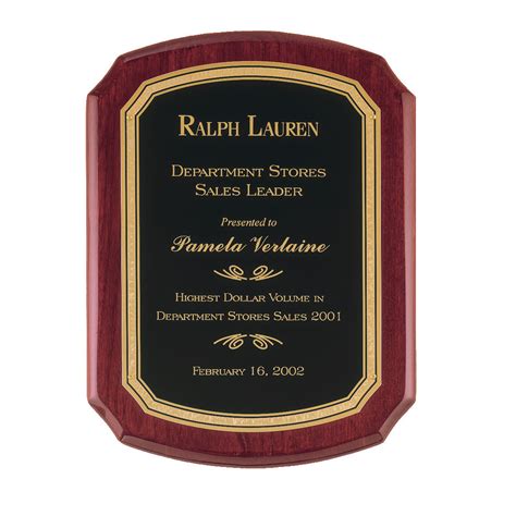 Rosewood Piano Finish Plaques With Florentine Design Plates Solid