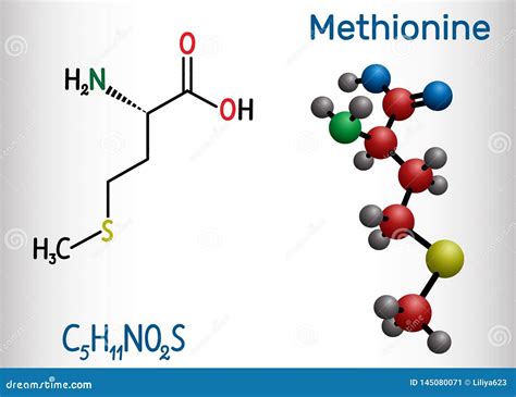 Methionine Acid Molecule Isolated On Grey Royalty Free Stock Image 51574810
