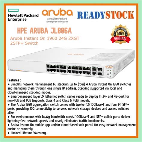 Jual Hpe Aruba Jl806a Instant On 1960 24g 2xgt 2sfp Switch Shopee