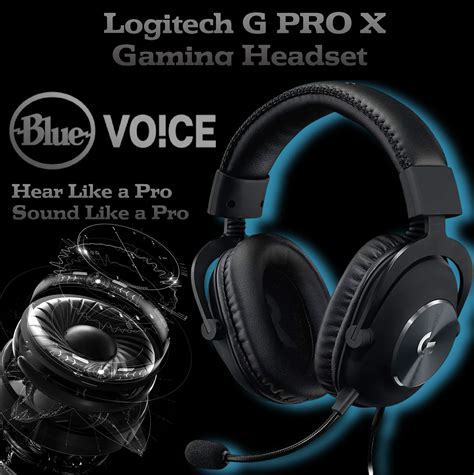 Logitech G Pro X Wired Gaming Headset Blue Vo Ce Detachable Boom Mic Dts Mm Drivers