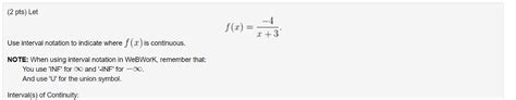 Solved 2 Pts Let 4 F Z 143 Use Interval Notation To Chegg Com