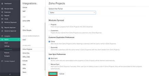 zoho projects integration user guide zoho expense